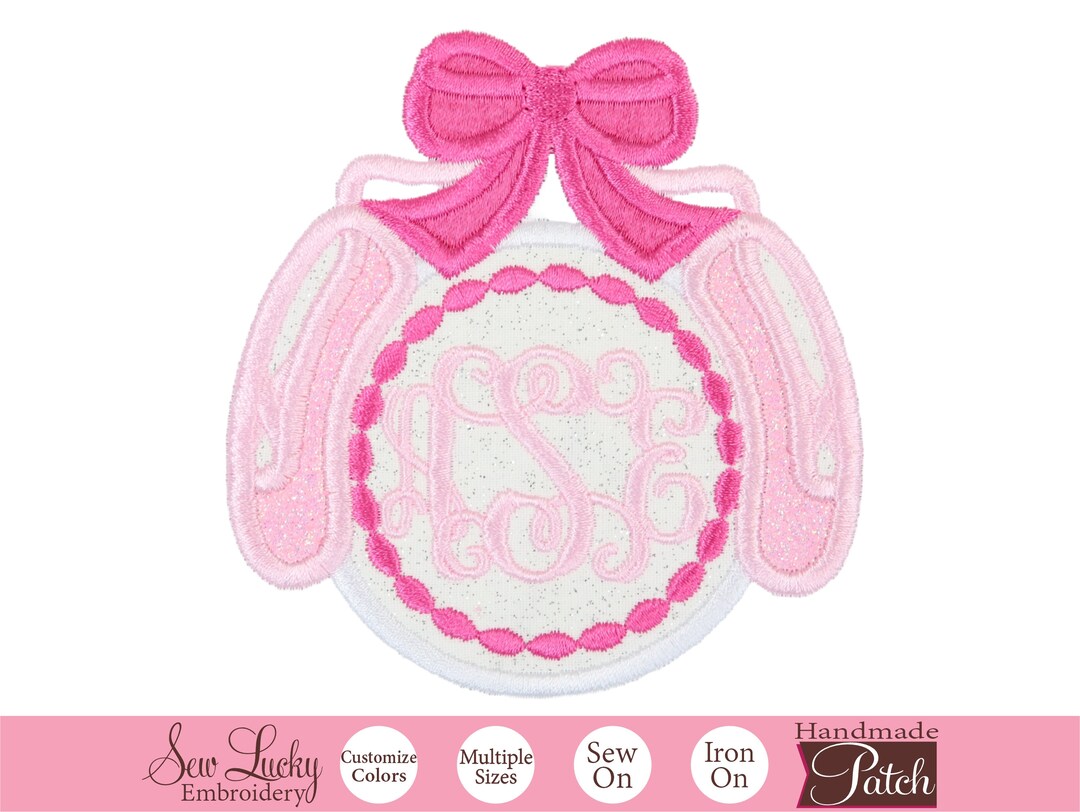 Ballet Slippers Monogram Patch - Personalized Patch - Sew on Patch ...