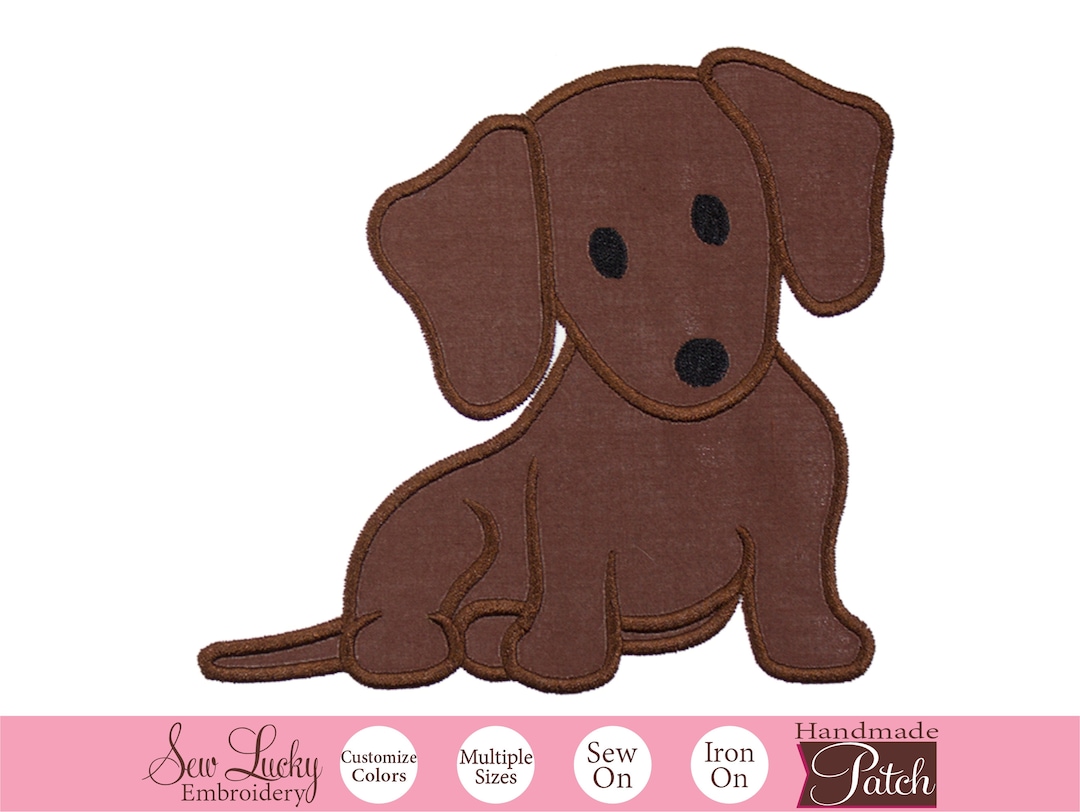 Dachshund Puppy Patch - Animal Patch - Dog Patch - Iron on Patch - Sew ...