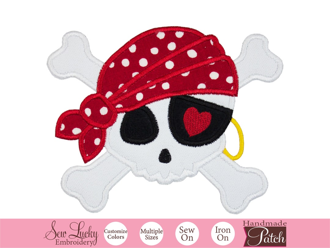 Pirate Skull Patch - Skull and Crossbones Patch - Sew on Patch - Iron ...