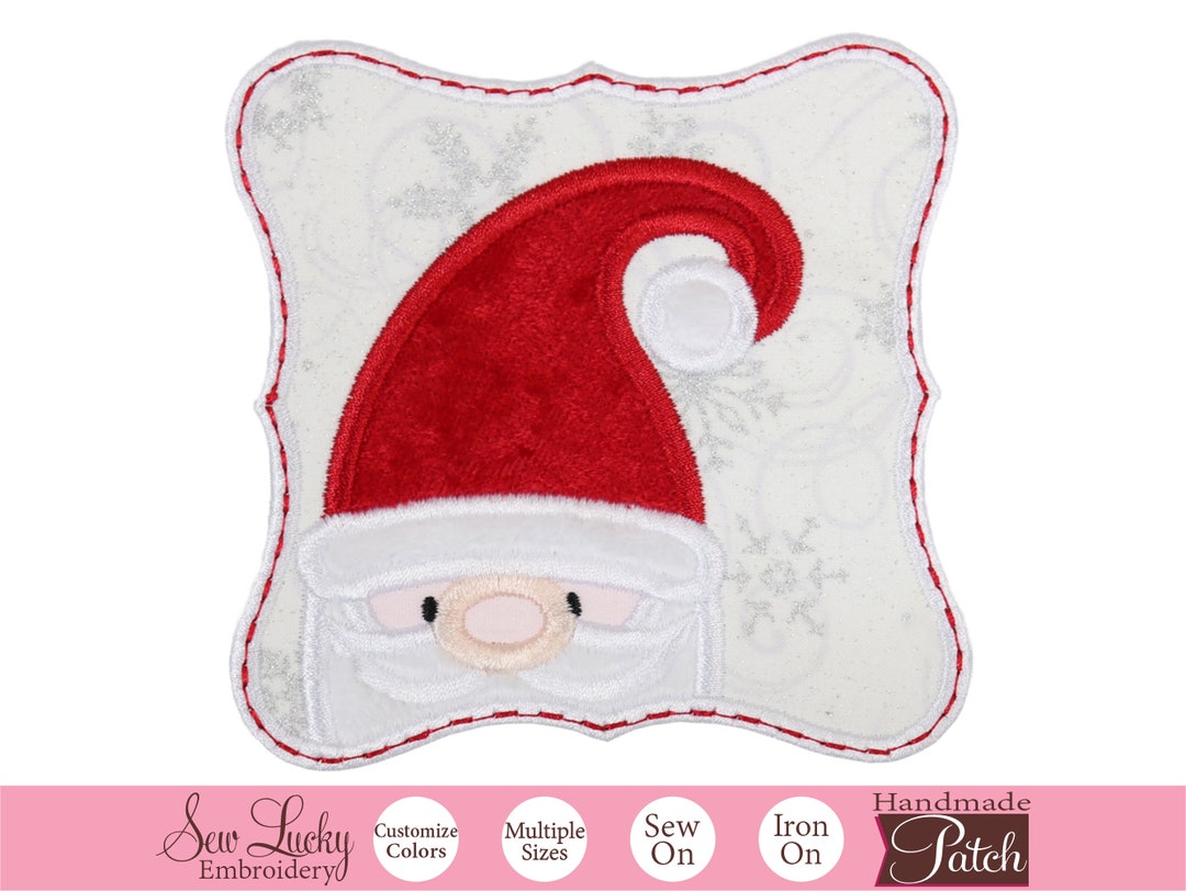 Santa Frame Patch - Christmas Patch - Iron on Patch - Sew on Patch ...