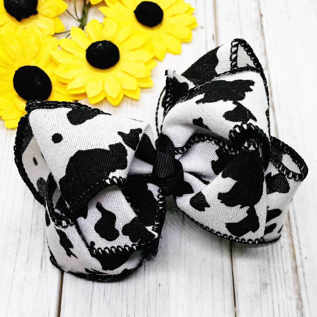 Moo Bow Cow Bow Boutique Bow Clips - Etsy