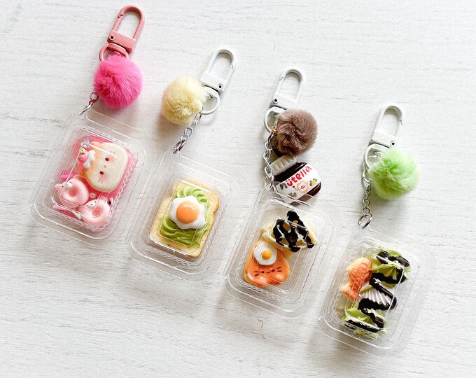 Food Keychain Take Out Containers Breakfast and Food Charm Gift for ...