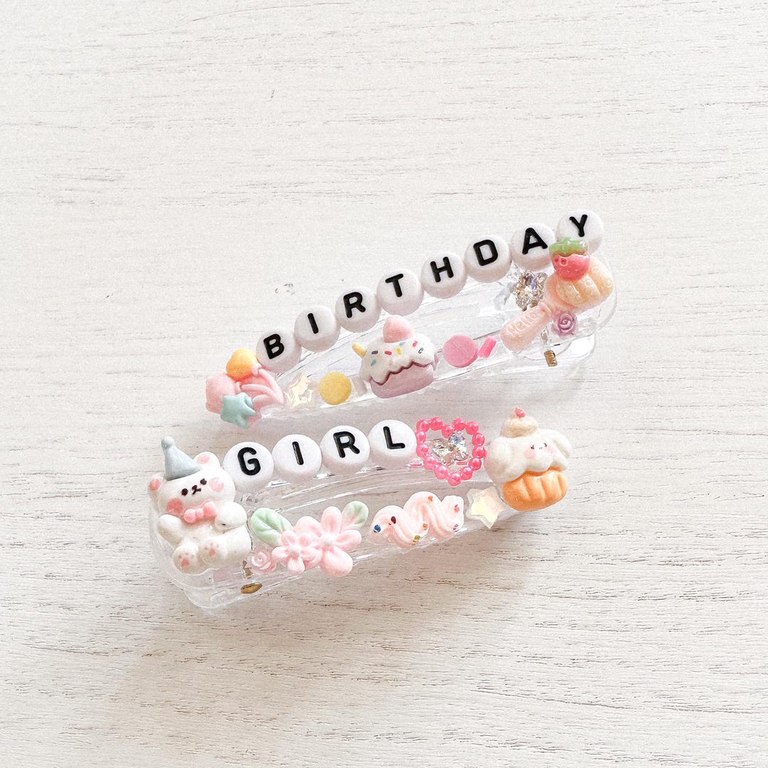 Birthday Clips Charm Clip Birthday Girl Hair Accessories - Etsy