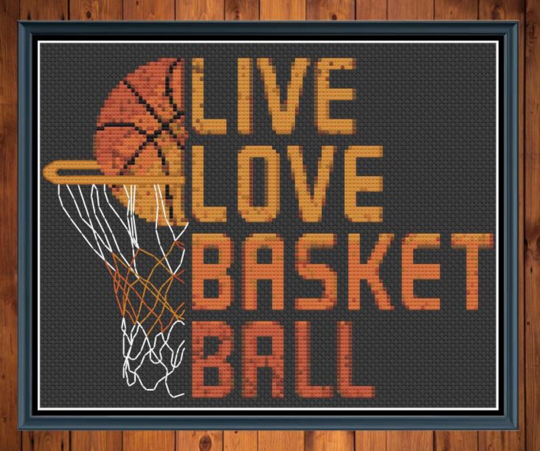 Live Love Basketball Cross Stitch Pattern - Etsy
