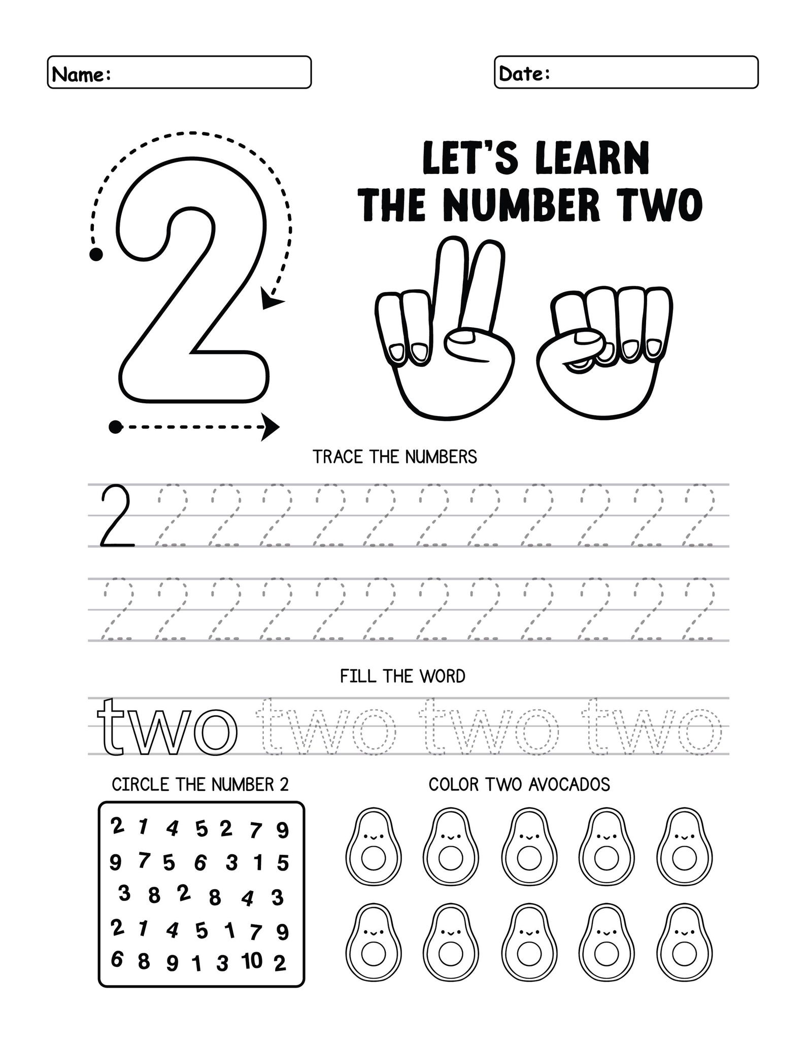 Number Tracing Worksheet 1-10, Preschool Math Activity (digital ...