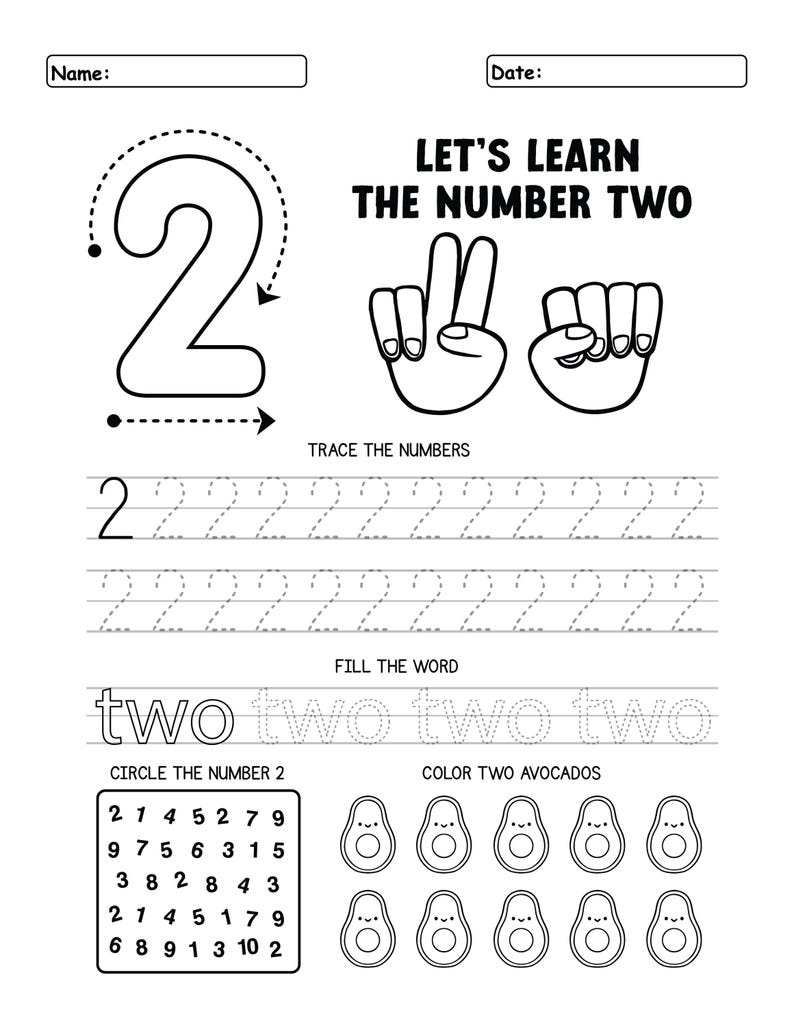 Number Tracing Worksheet 1-10, Preschool Math Activity (digital ...