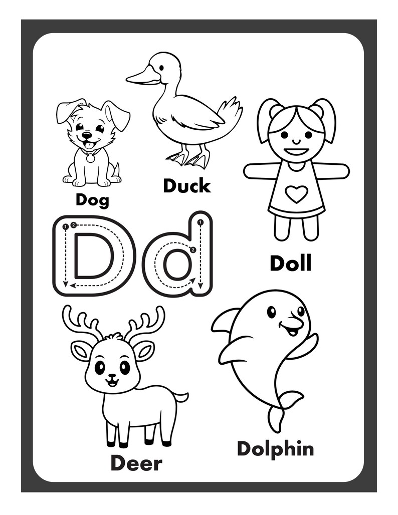 ABC Coloring Pages A-Z Printable, Letter Tracing Worksheets, Preschool ...