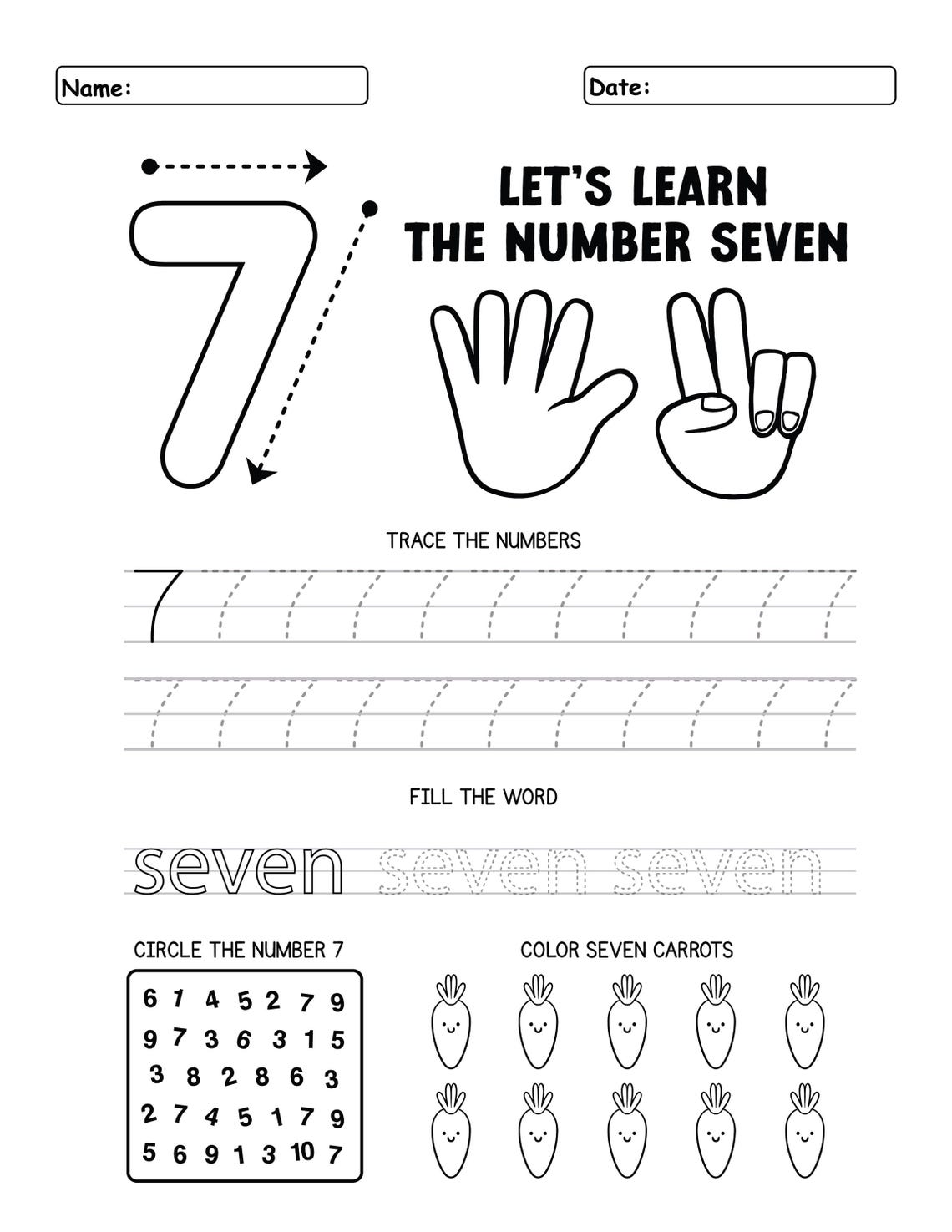 Number Tracing Worksheet 1-10, Preschool Math Activity (digital ...
