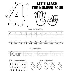 Number Tracing Worksheet 1-10, Preschool Math Activity (digital ...