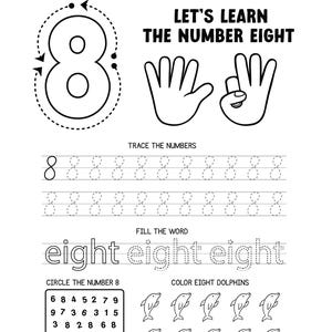 Number Tracing Worksheet 1-10, Preschool Math Activity (digital ...