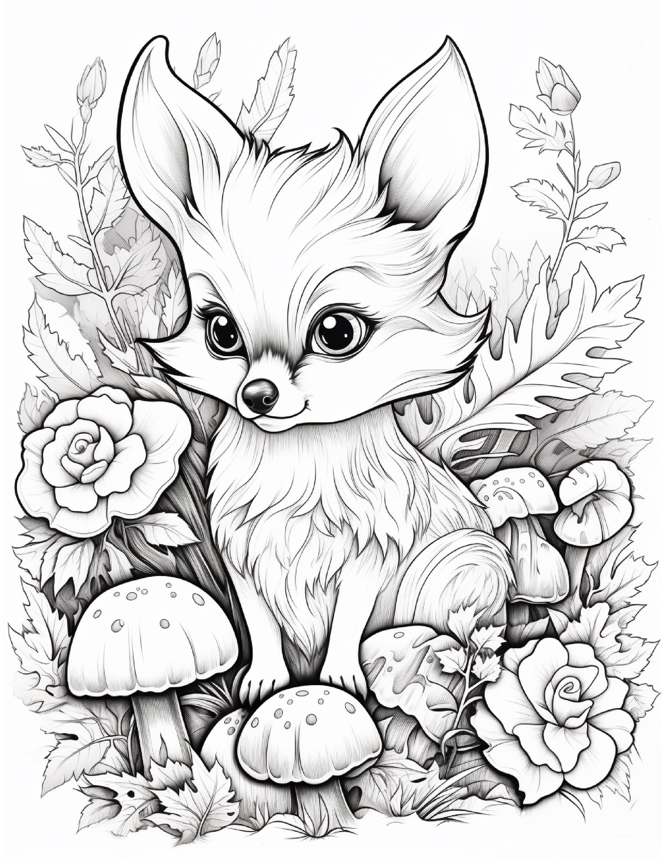 50 Forest Animals Coloring Page Printable, Woodland Animal Coloring ...