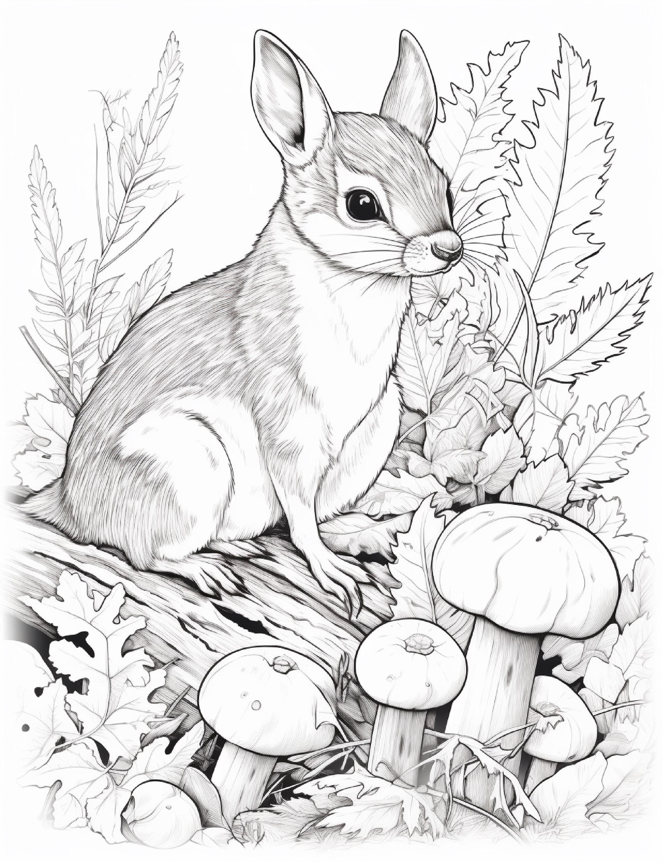 50 Forest Animals Coloring Page, Woodland Creatures (digital Download ...