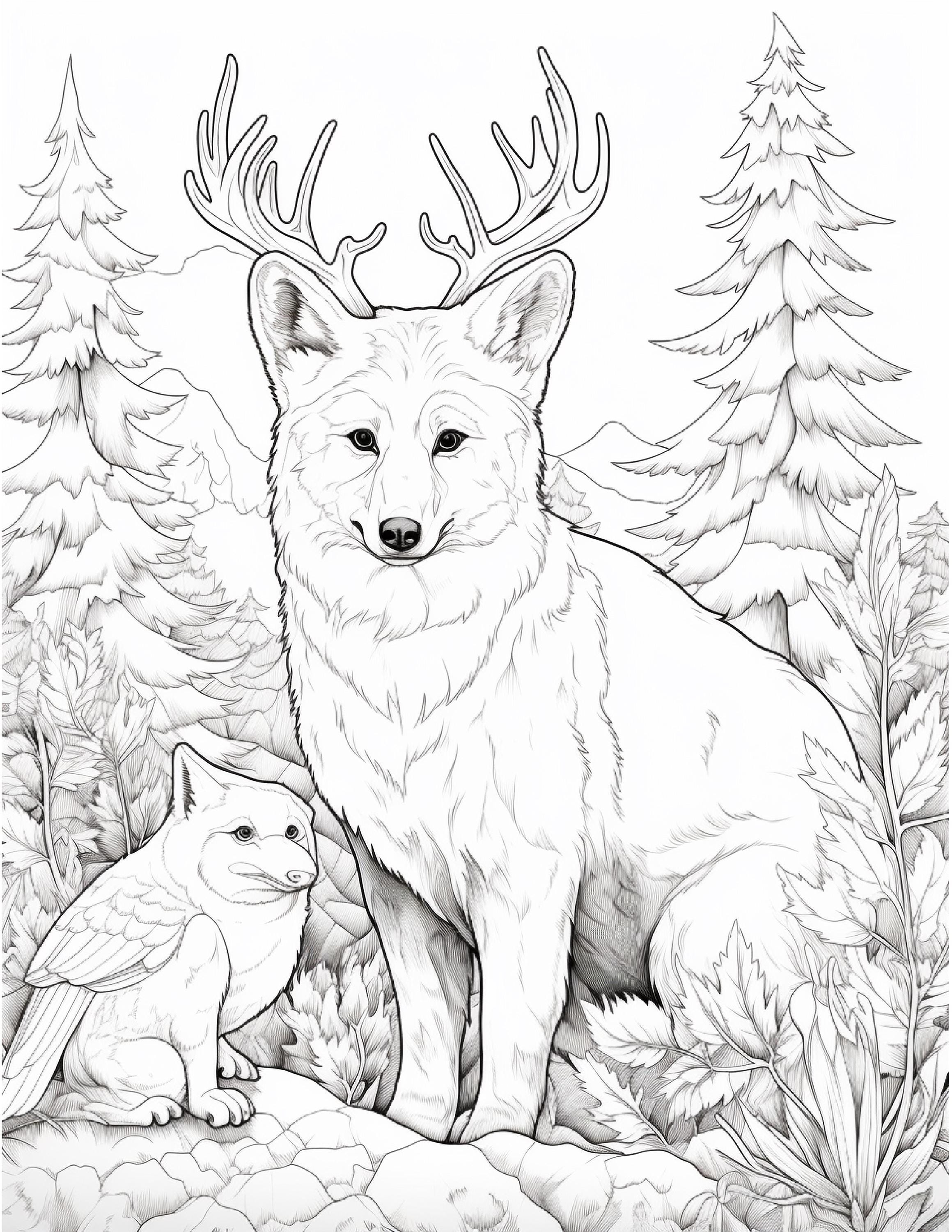 50 Forest Animals Coloring Page Printable, Woodland Animal Coloring ...