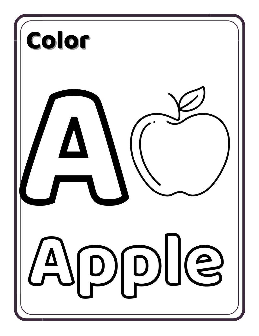 Alphabet Coloring Pages A-Z – Preschool Learning Activity (PDF Download ...
