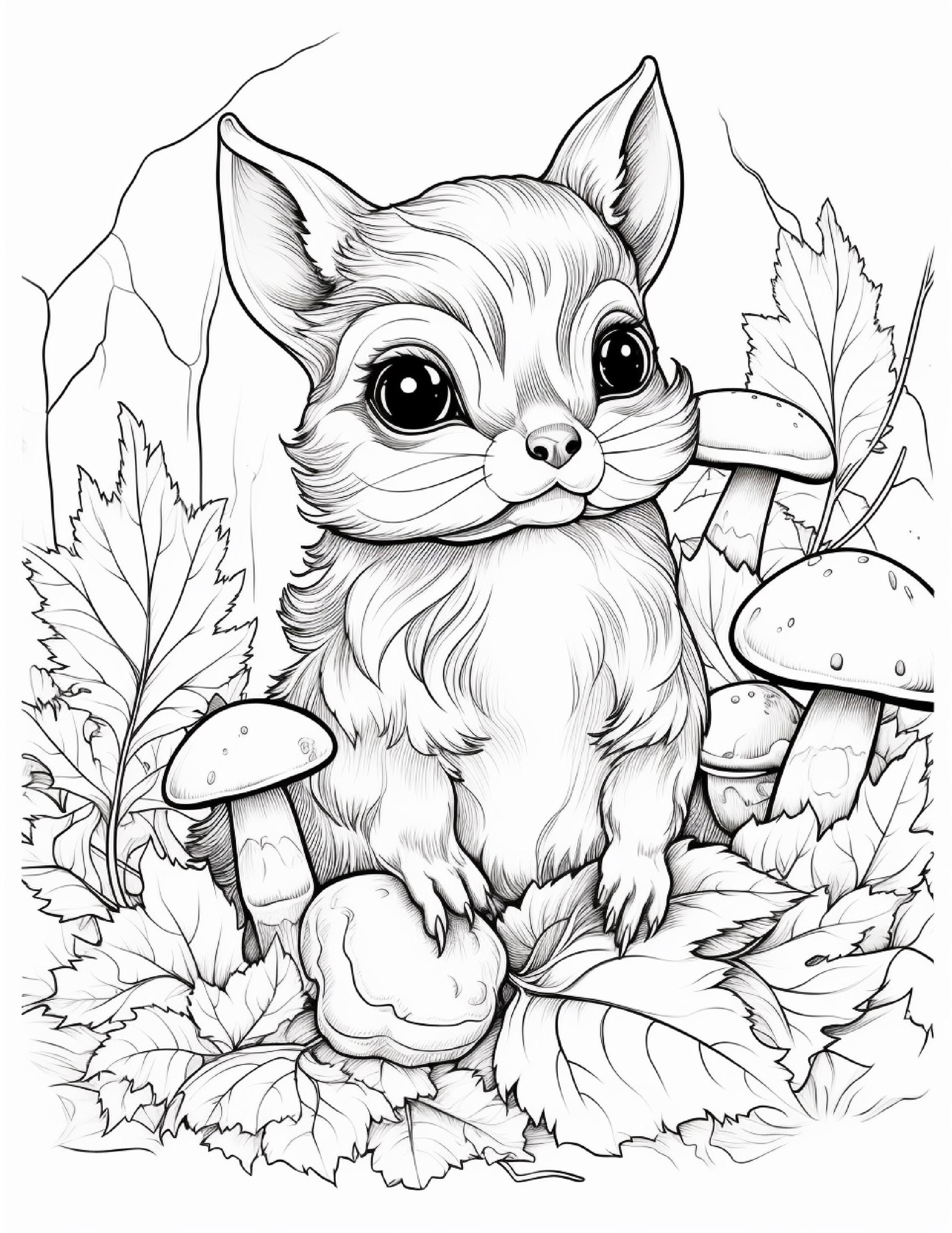 50 Forest Animals Coloring Page Printable, Woodland Animal Coloring ...
