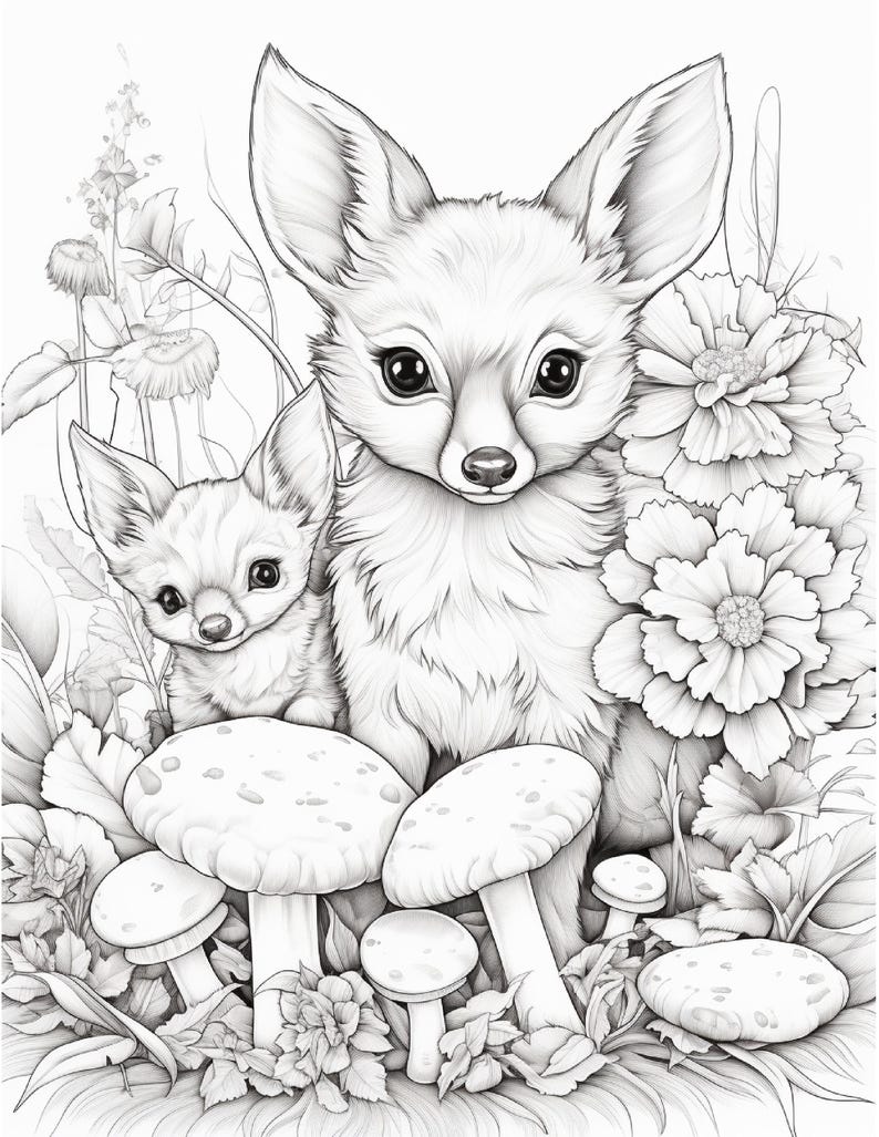 50 Forest Animals Coloring Page, Woodland Creatures (digital Download ...
