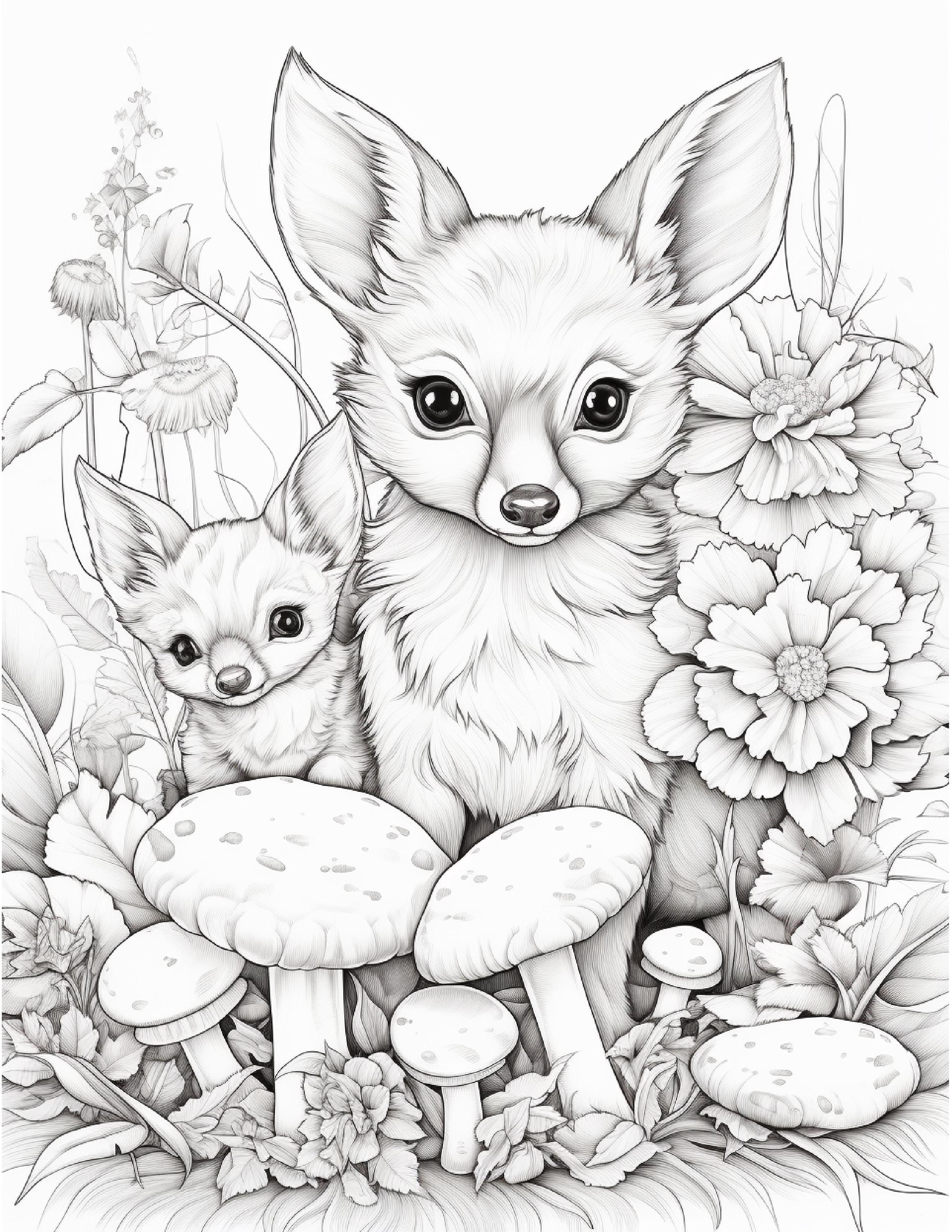 50 Forest Animals Coloring Page, Woodland Creatures (digital Download ...
