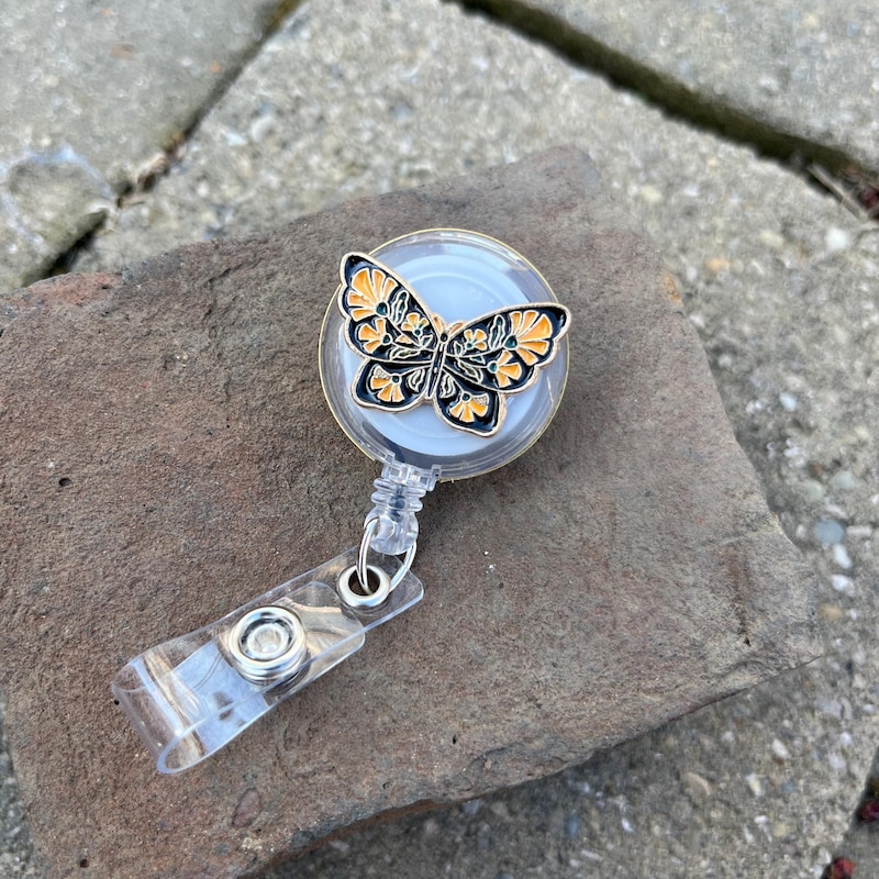 Butterfly Badge Reel Black - Etsy