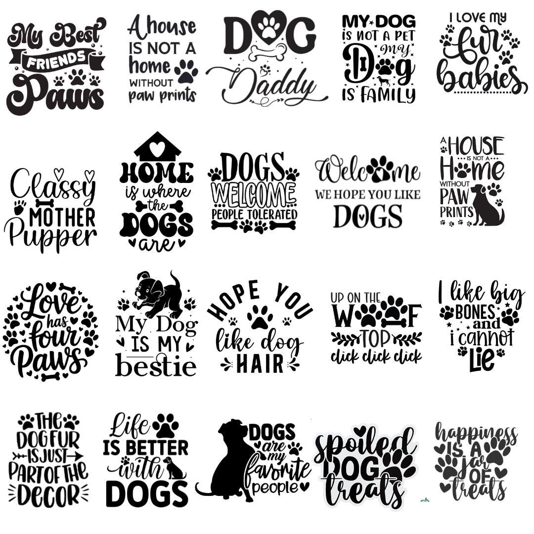 Funny Dog Quotes Png Bundle Humorous Pet Sayings Clipart Digital