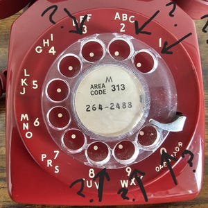 Vintage 500 Bell Systems Western Electric Red Rotary Desk Telephone ...