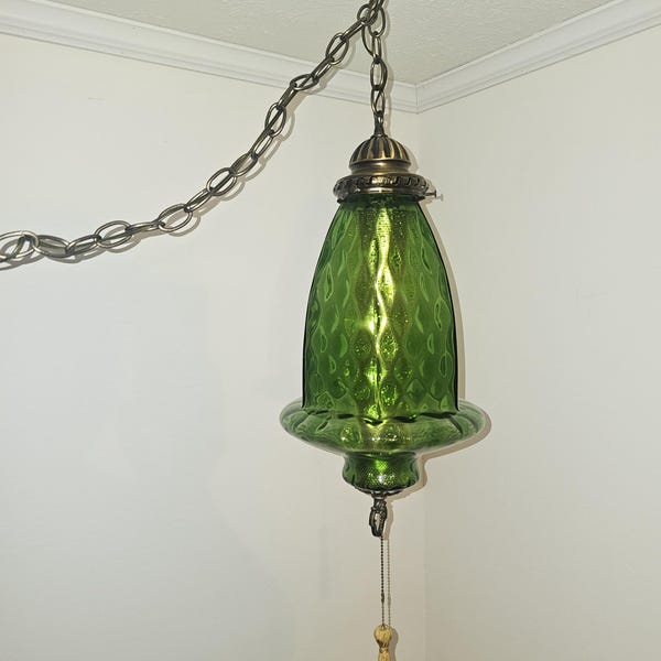 Green Swag Lamp - Etsy