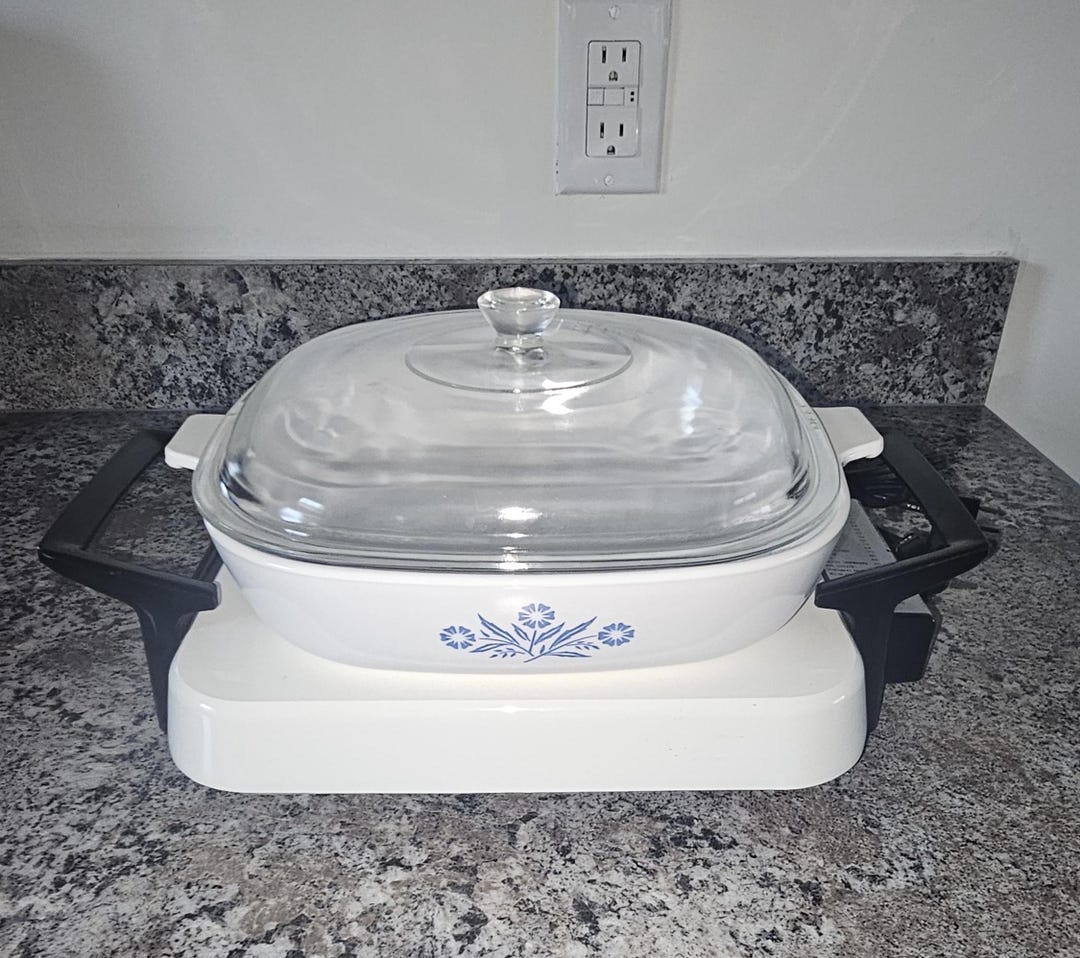 Corning Ware Electric Skillet Warmer P-12-ES / 10 Cornflower Casserole ...