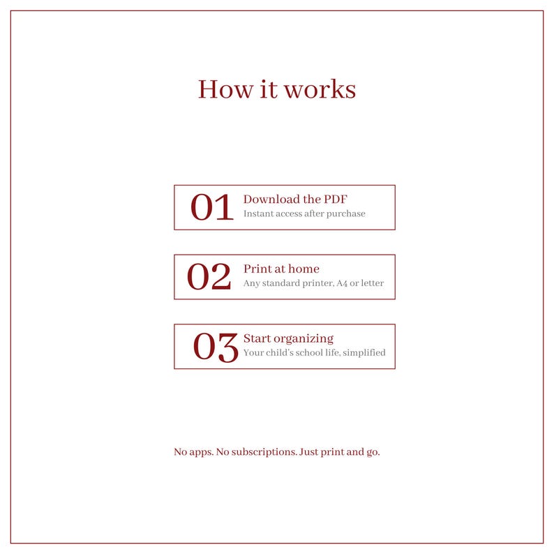 Printable School Organizer Pack – Homework Tracker, Study Planner (PDF ...