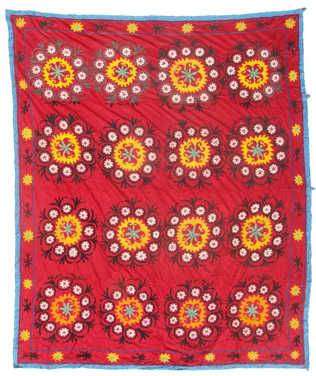 Hand-embroidered Red Vintage Suzani - Etsy