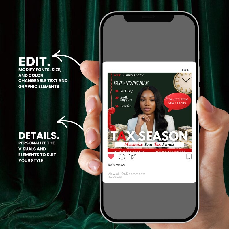 Tax Prep Flyer Template 2026, Editable Tax Season Marketing Flyer ...