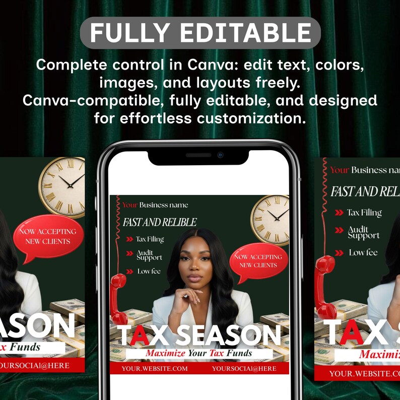 Tax Prep Flyer Template 2026, Editable Tax Season Marketing Flyer ...