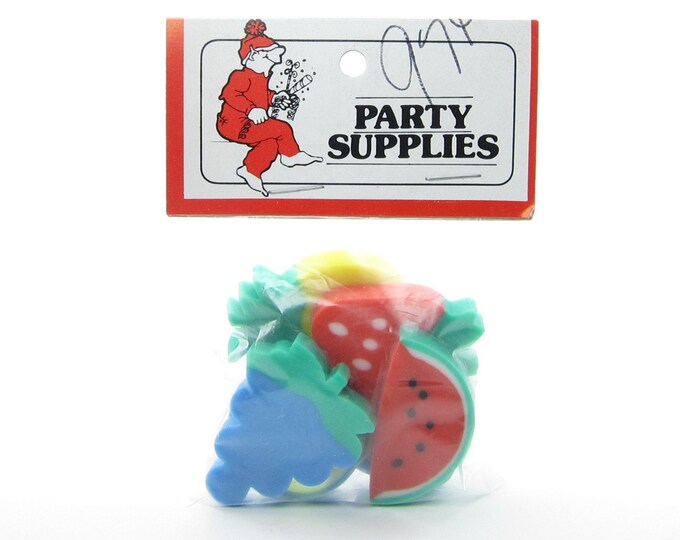 Vintage Fruit Erasers 1980s Party Favors - Strawberry, Watermelon ...