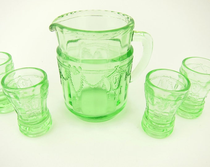 Vintage Mosser Glass Jennifer Miniatures Green Set 11 - Etsy