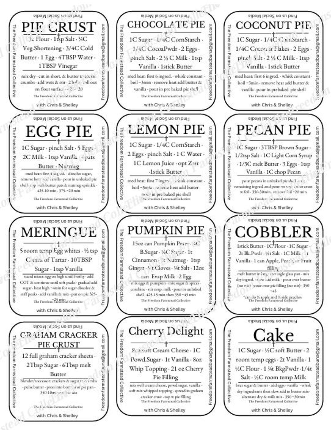 COMMERCIAL USE: Kitchen Quick Guides | Farmstead Desserts PDF | Simple ...