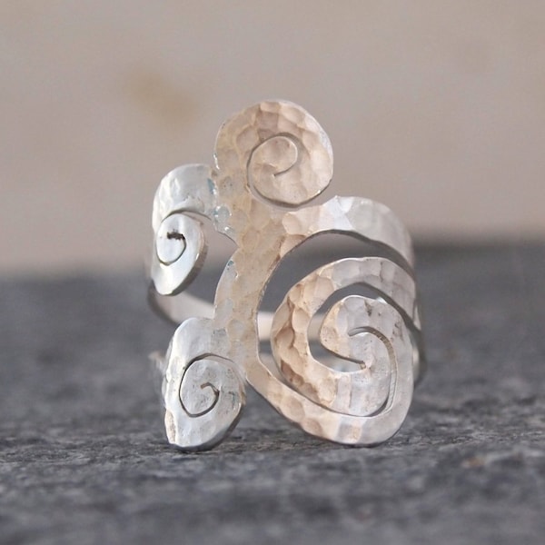 Sterling Silver Long Ring - Etsy