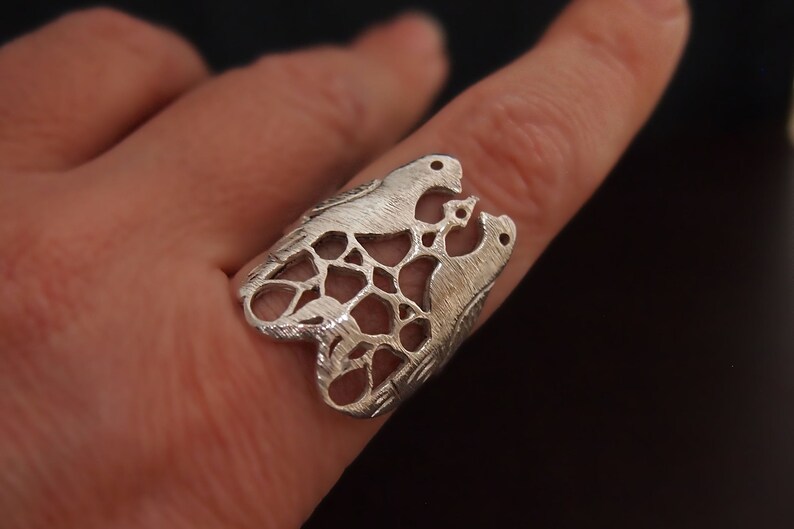 Index Finger Bird Ring Long Sterling Silver Ring - Etsy