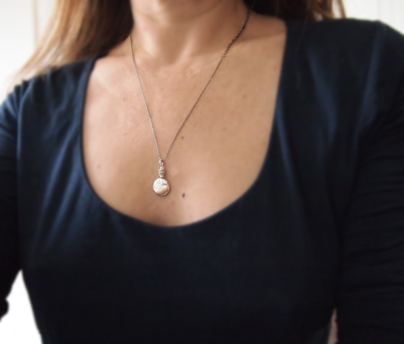 Organic Silver Protection Necklace Spiritual Jewelry Mirror | Etsy