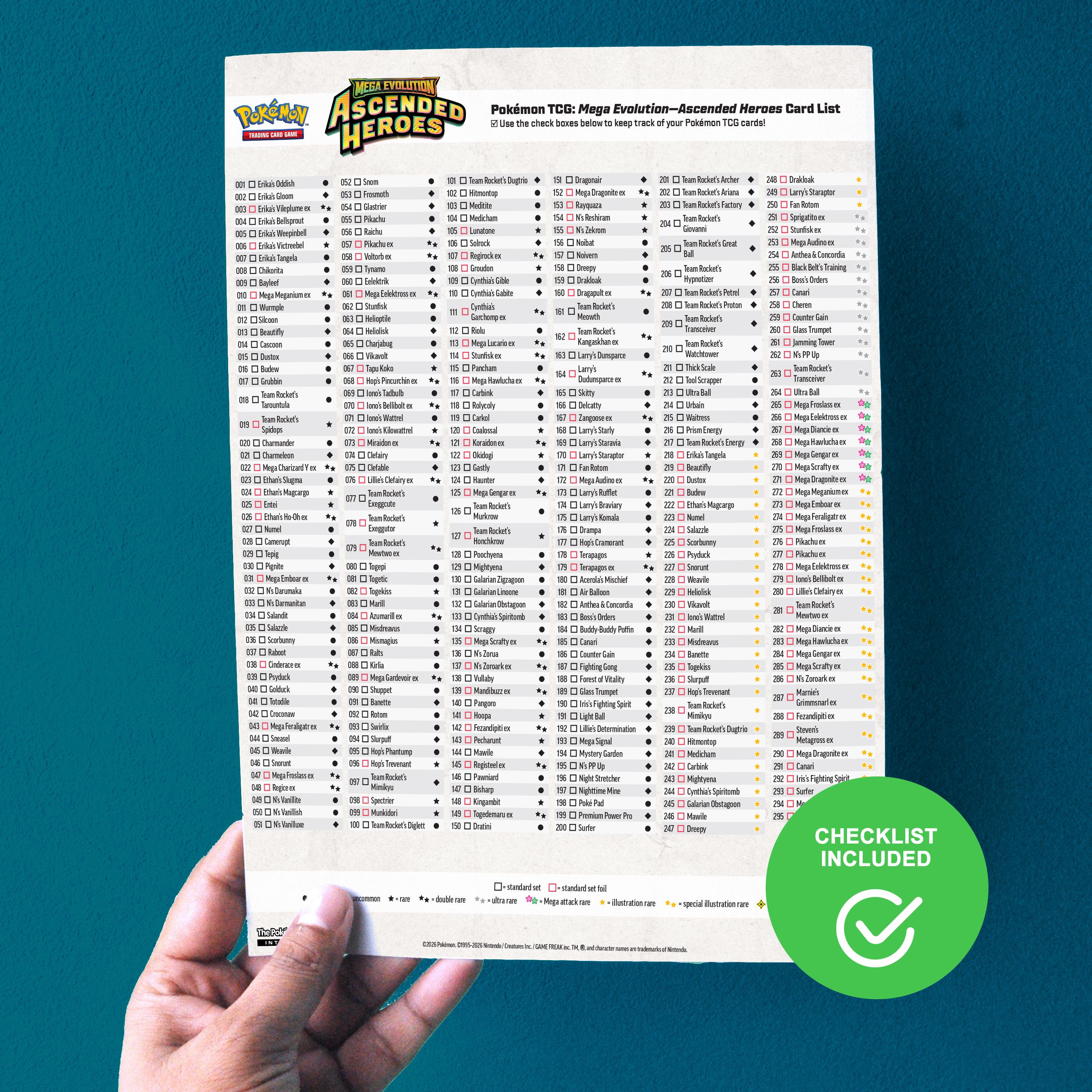Mega Evolution: Ascended Heroes Placeholders, Printable Master Set ...