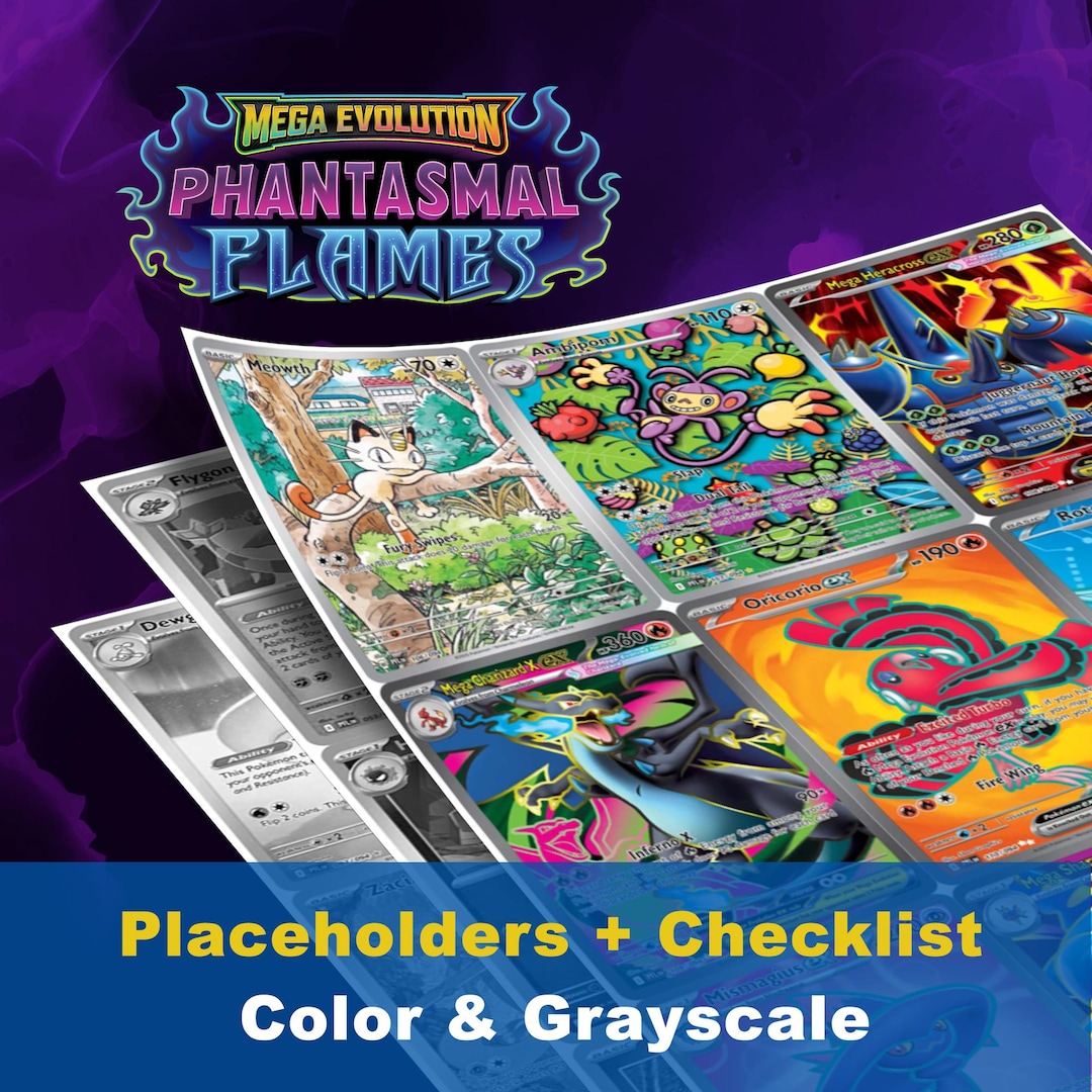 Mega Evolution: Phantasmal Flames Placeholders Master and Complete Sets ...