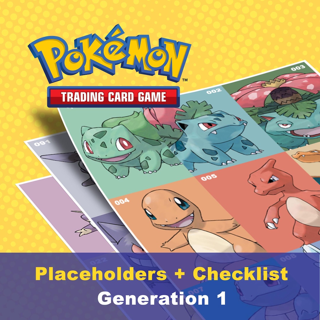 Pokedex Printable Placeholders: Generation 1, All 151 Kanto Pokemon ...