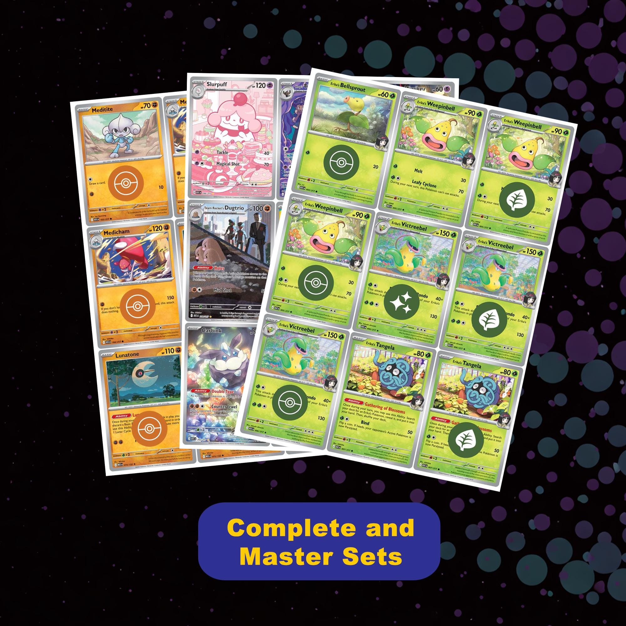 Mega Evolution: Ascended Heroes Placeholders, Printable Master Set ...