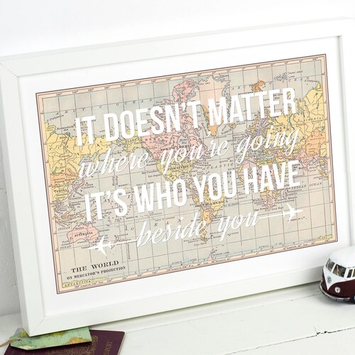 Writing Text Map of the World Map Art Print 362 | Etsy