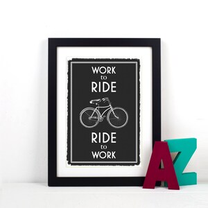 Bicycle Print, Quote Print, Art Print, Bike Poster, Cyclist, Black and ...