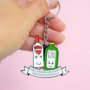 Friendship Keyring, Gin Keyring, Best Friend Gift, Gift for Friend, Gin ...