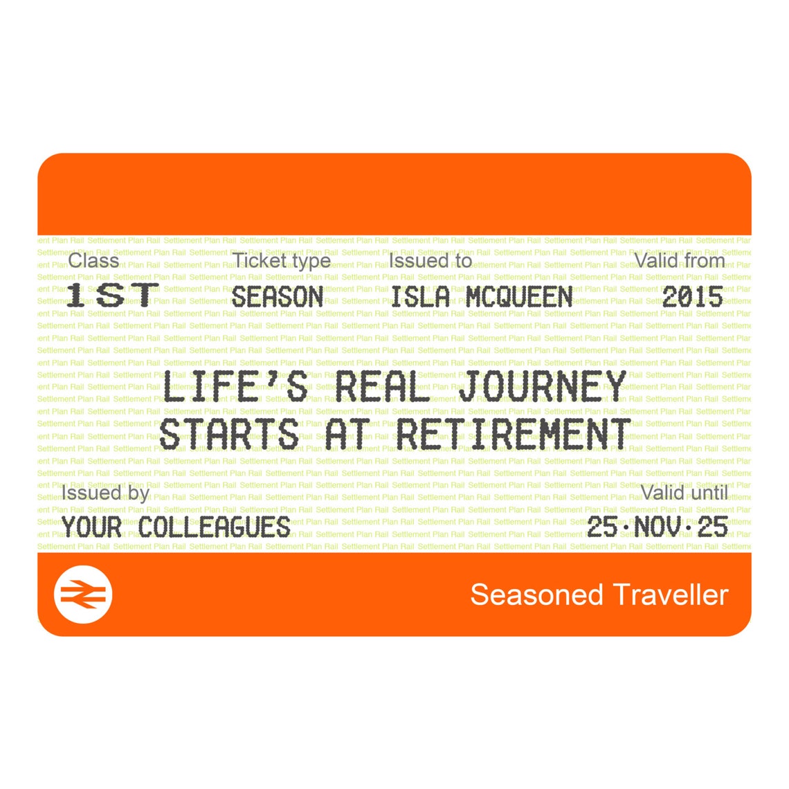 Personalized Retirement Gift, Personalised Train Ticket, Retirement ...