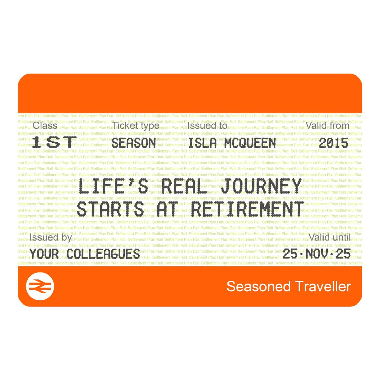 Personalized Retirement Gift, Personalised Train Ticket, Retirement ...