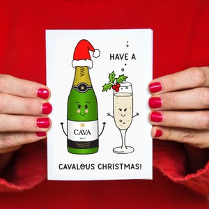 Funny Cava Christmas Card, Christmas Pun, Cava Holiday Card, Cava ...