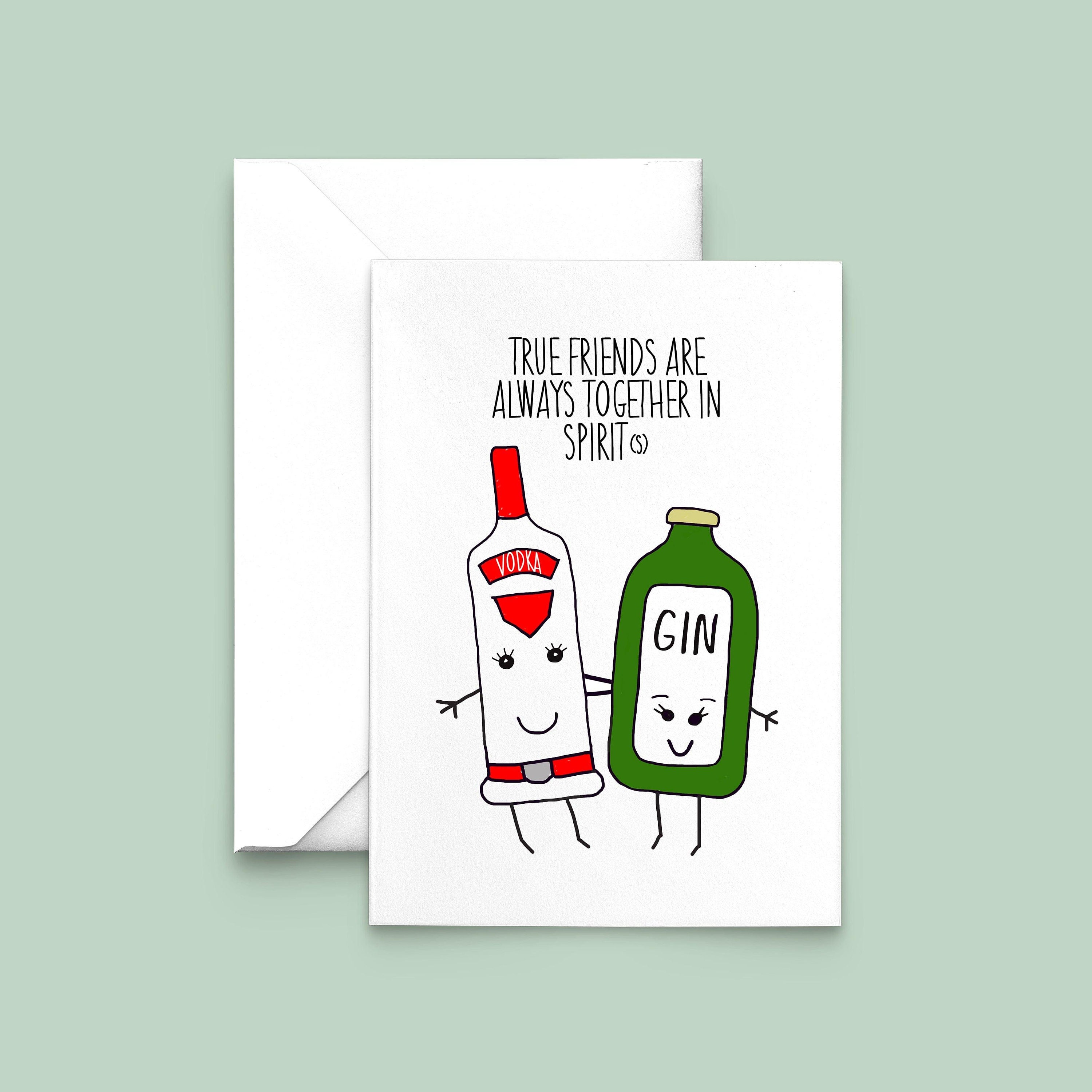 Friend Birthday Card, Gin Card, Card for Friend, Best Friend Card ...