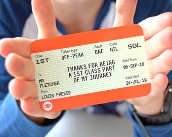 Personalised Metal Wallet Card Train Ticket Retirement Gift | Etsy UK