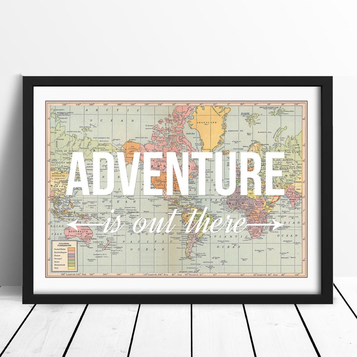 World Map Poster Adventure is Out There Map of World Print - Etsy