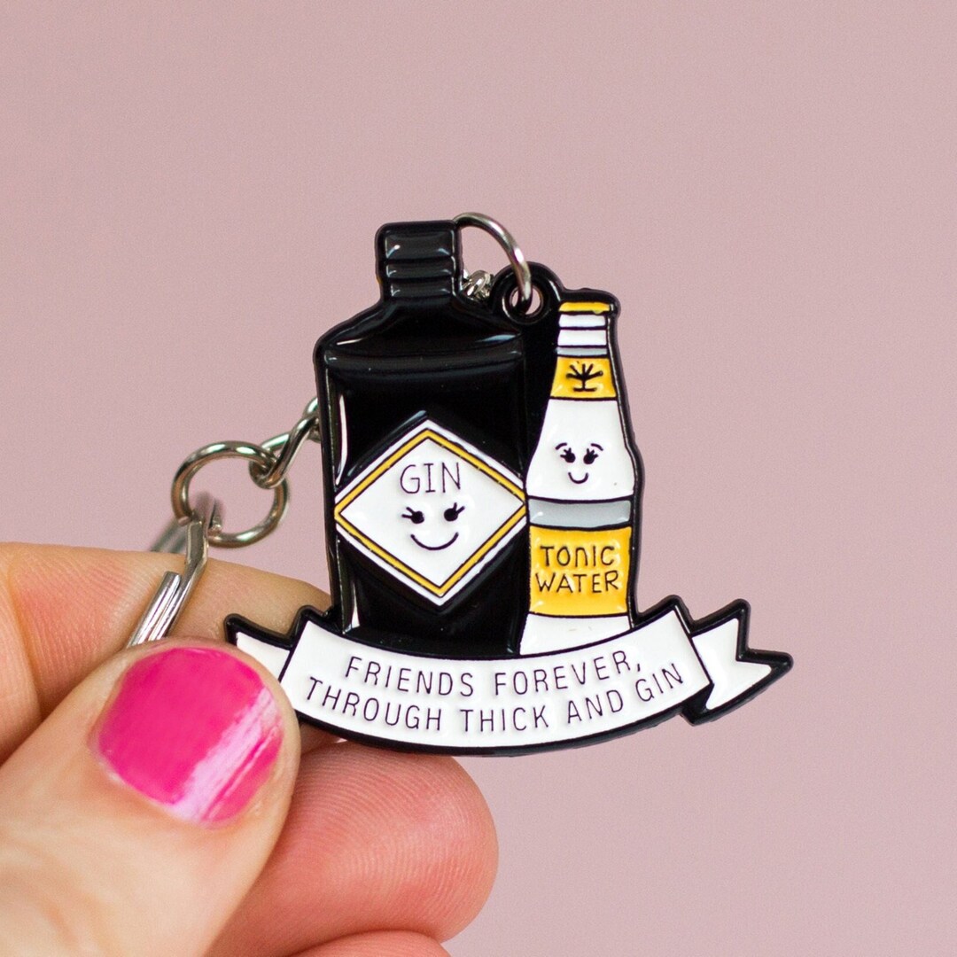 Thick & Gin Friendship Keyring, Gin Keyring, Best Friend Gift, Gift for ...
